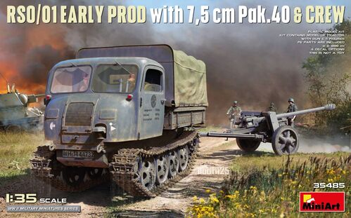 NEW! MiniArt 35485 RSO/01 Early Prod. with 7,5 cm Pak.40 & Crew