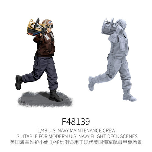 NEW! Galaxy-Model F48139 US Navy Maintenance Crew Suitable for Modern US Navy Flight Deck Scenes