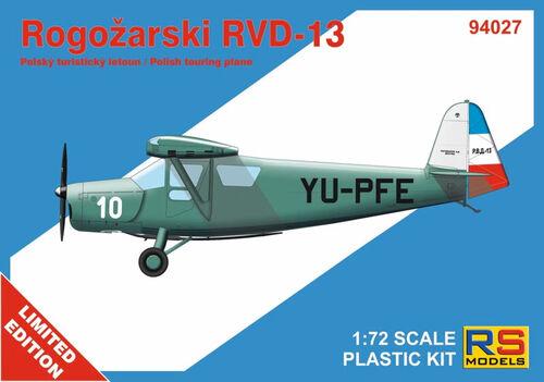 NEW! RS Models 94027 Rogozarski RVD-13 - Polish Touring Plane