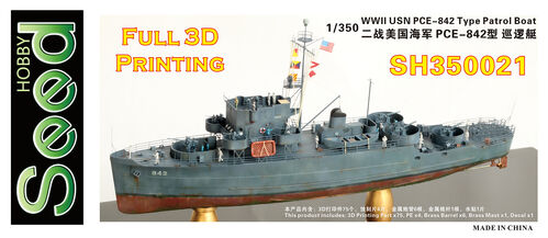NEW! Seed Hobby 350021 US Navy WWII PCE-842 Class Patrol Boat (3D-Printed Model Kit)