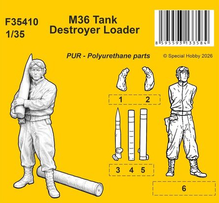 NEW! CMK F35410 US M36 Tank Destroyer Loader (1 Figure)
