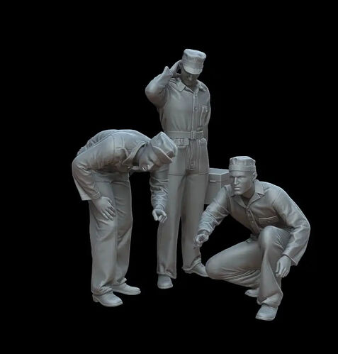 White Stork Miniatures F72164 US WWII Mechanics (3 Figures / 3D-Printed)