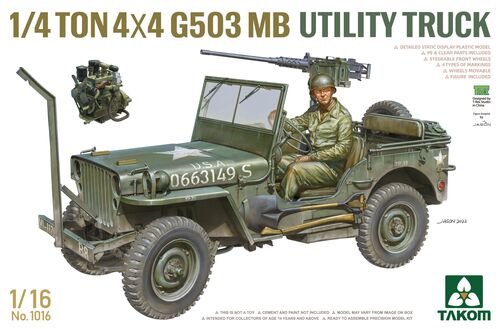 Takom 1016 1/4 Ton 4x4 G503 MB Utility Truck