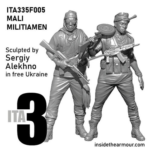 NEW! Inside the Armour ITA335F005 Mali Militia Men (2 Figures / 3D-Printed)