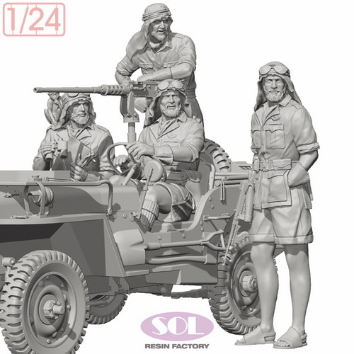 NEW! SOLMODEL MM986 British WWII SAS 1/4 Ton Patrol Car Crew (4 Figures)