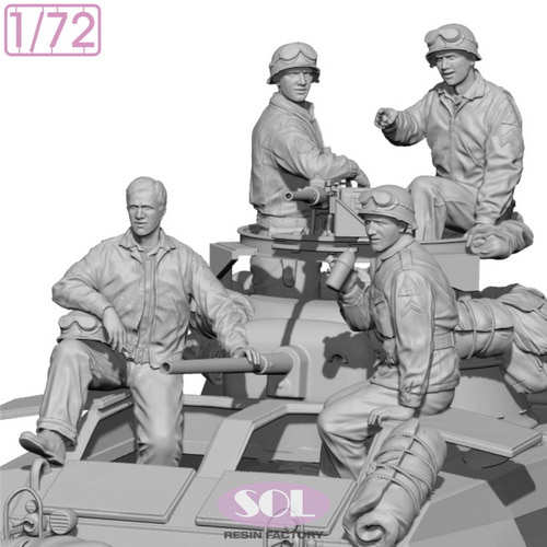 NEW! SOLMODEL MM989 US WWII Army M8 Crew (4 Figures / 3D-Printed)