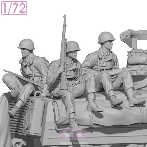 NEW! SOLMODEL MM994 US WWII Rifleman Set (3 Figures / 3D-Printed)
