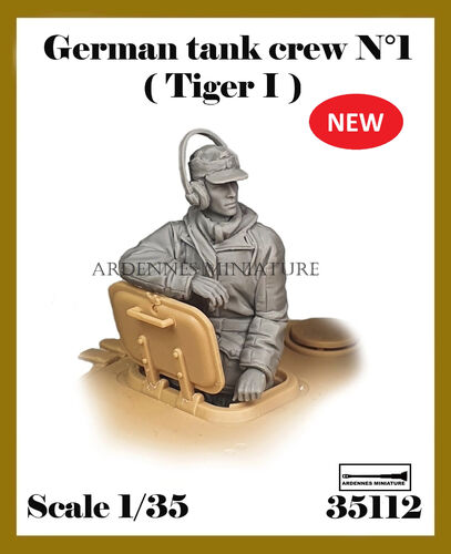 NEW! Ardennes Miniature 35112 German Tank Crew No.1 for Tiger I (1 Figure)