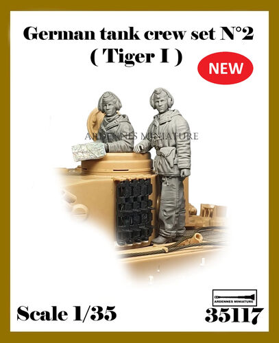 NEW! Ardennes Miniature 35117 German Tank Crew Set No.2 for Tiger I (2 Figures)