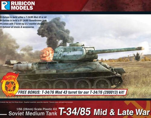 NEW! Rubicon Models 280021 T-34/85 Mid and Late War