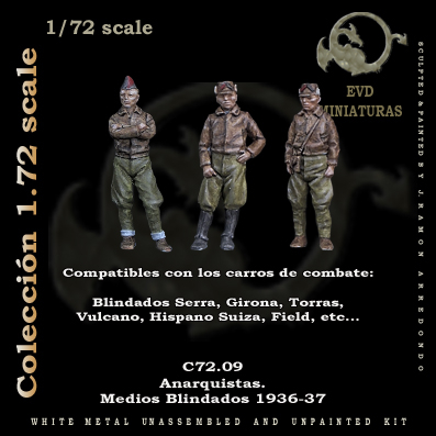 NEW! El Viejo Dragon C72-09 Anarchists - Armoured Vehicles Crew (1936-1937 / 3 Figures)