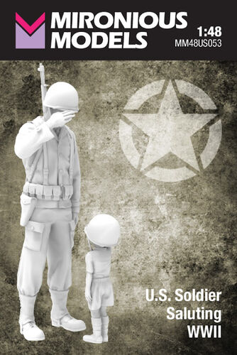 NEW! Mironious Models 48US053 US WWII Soldier Saluting (2 Figures)