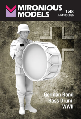 NEW! Mironious Models 48GE096 German WWII Band Bass Drum (1 Figure)
