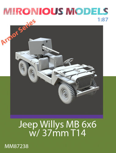 NEW! Mironious Models 87238 Jeep Willys MB 6x6 with 37mm T14 (3D-Printed)