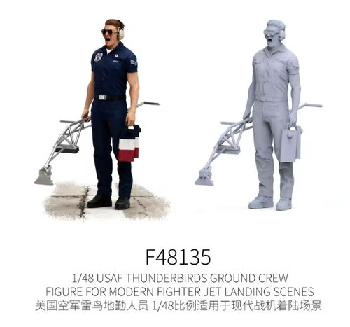 NEW! Galaxy-Model F48135 USAF Thunderbirds Ground Crew Figure for Modern Fighter Jet Landing Scenes (1 Figure)