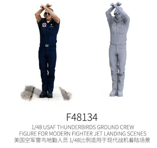 NEW! Galaxy-Model F48134 USAF Thunderbirds Ground Crew Figure for Modern Fighter Jet Landing Scenes (1 Figure)