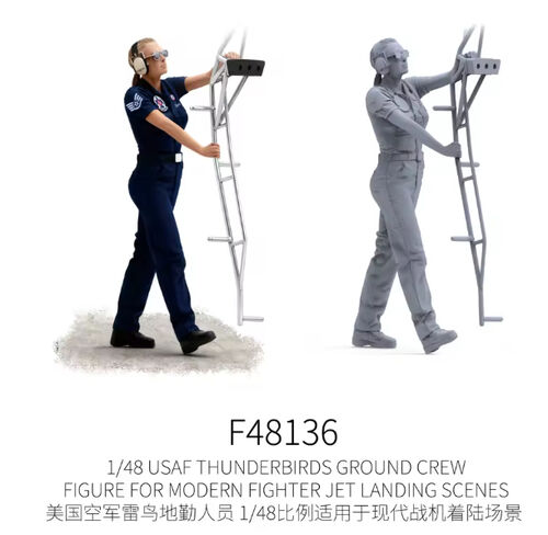 NEW! Galaxy-Model F48136 USAF Thunderbirds Ground Crew Figure for Modern Fighter Jet Landing Scenes (1 Figure)