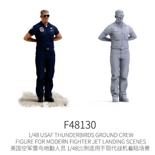 NEW! Galaxy-Model F48130 USAF Thunderbirds Ground Crew Figure for Modern Fighter Jet Landing Scenes (1 Figure)