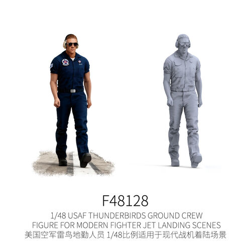 NEW! Galaxy-Model F48128 USAF Thunderbirds Ground Crew Figure for Modern Fighter Jet Landing Scenes (1 Figure)