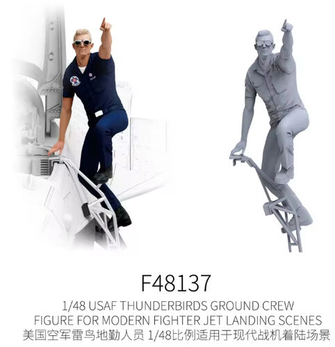 NEW! Galaxy-Model F48137 USAF Thunderbirds Ground Crew Figure for Modern Fighter Jet Landing Scenes (1 Figure)