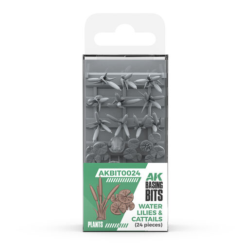 NEW! AK-Interactive AKBIT0024 Water Lilies & Cattails (3D-Printed / 24 pcs)