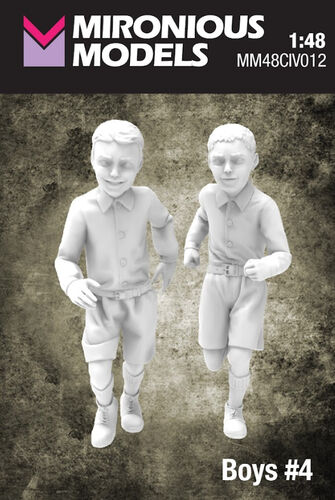 NEW! Mironious Models 48CIV012 Boys No.4 (2 Figures / 3D-Printed)