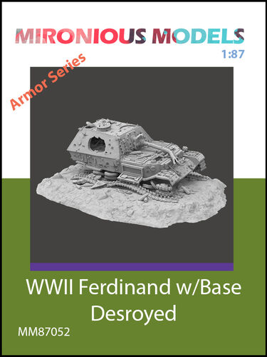 Mironious Models 87052 German WWII Ferdinand (Desroyed) with Base