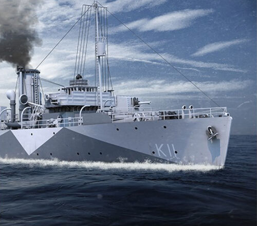 NEW! Black Cat Models 700006c HMS/FNFL Mimosa (K11) - Flower Class Corvette