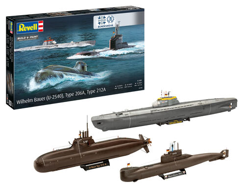 Revell 05186 70 Years of Bundeswehr: Wilhelm Bauer / Type 206 A and Type 212 A Submarine
