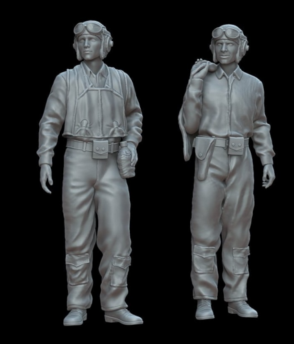 White Stork Miniatures F48018 US Navy Pilots (2 Figures / 3D-Printed)
