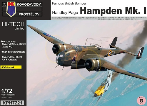 NEW! Kovozavody Prostejov KPH7221 Handley Page Hampden Mk.I (Hi-Tech)