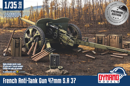 Dynamo-Models 35DM004P French Anti-Tank Gun 47 mm S.A 37 Premium Version (3D-Printed)