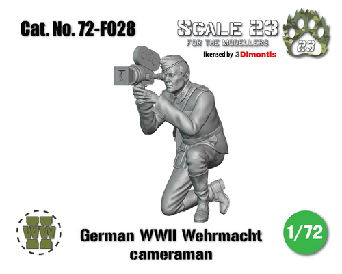 Scale23 72-F028 German WWII Wehrmacht Cameraman (3D-Printed)