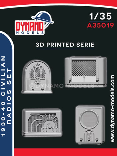 Dynamo-Models A35019 Civilian Radios Set 1930s - 1940s (4 pcs / 3D-Printed)