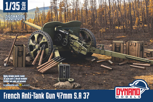 Dynamo-Models 35DM004 French Anti-Tank Gun 47 mm S.A 37 Standard Version (3D-Printed)