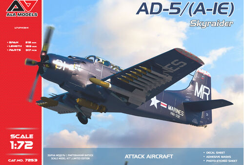 A & A Models 7253 Douglas AD-5 / A-1E SkyRaider - US Navy Attack Aircraft