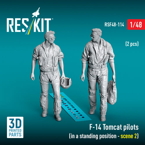 RES/KIT F48-0114 Grumman F-14 Tomcat - Pilots in Standing Position Scene 2 (2 Figures/ 3D-Printed)
