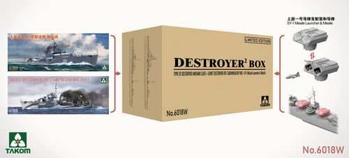 NEW! Takom 6018W Destroyer 2 Box (Limited Edition) Chinese Type 07 Destroyer - Anshan Class + Soviet Destroyer PR.7 Gremyashchiy - Gnevny-Class (1942) + SY-1 Missile Launcher & Missile