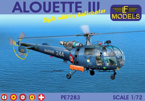 NEW! LF Models PE7283 Aerospatiale Alouette III - Light Utility Helicopter (France, Spain, Malta, Belgium and Switzerland)