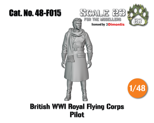 Scale23 48-F015 British WWI Royal Flying Corps Pilot (3D-Printed)