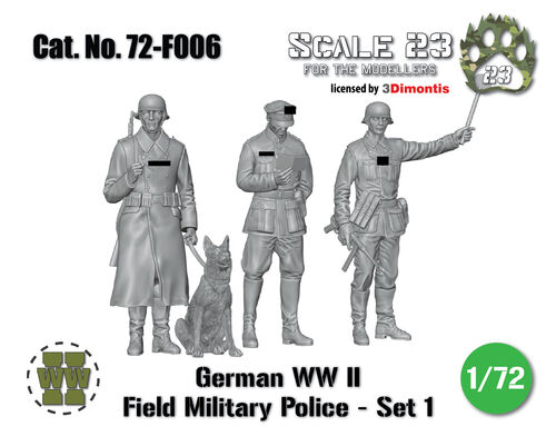 Scale23 72-F006 German WWII Field Military Police Set 1 (3D-Printed)