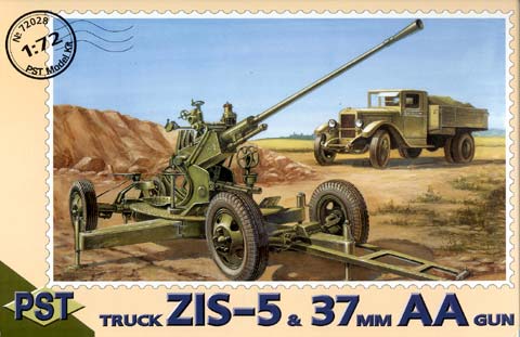 PST 72028 Soviet truck ZIS-5 and Anti-Aircraft Gun 37 mm