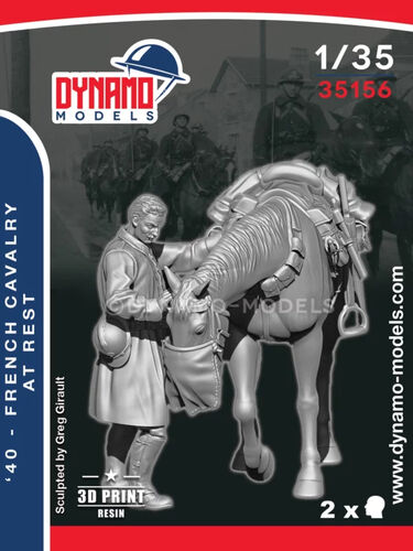 NEW! Dynamo-Models 35156 French 1940 Cavalry at Rest No.1 (3D-Printed)