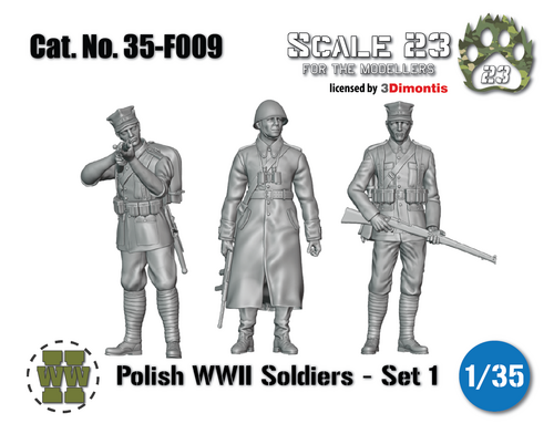 Scale23 35-F009 Polish WWII Soldiers Set 1 (3D-Printed)