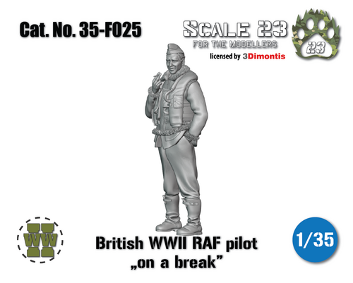 Scale23 35-F025 British WWII RAF Pilot "on a Break" (3D-Printed)