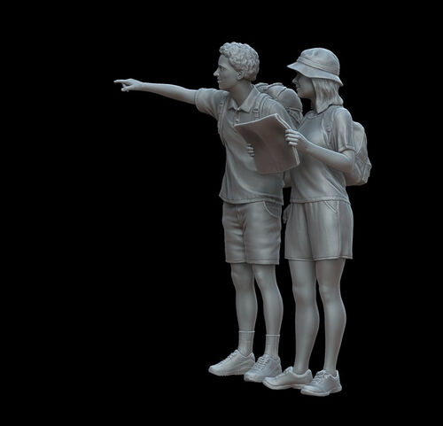 White Stork Miniatures F48015 Tourists (2 Figures / 3D-Printed)