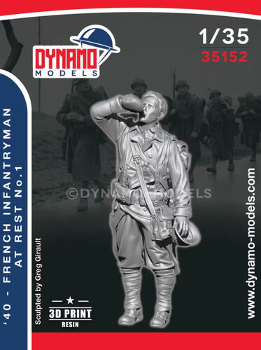 Dynamo-Models 35152 French 1940 Infantryman at Rest No.1 (3D-Printed)