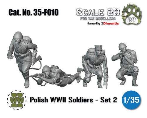 Scale23 35-F010 Polish WWII Soldiers Set 2 (3D-Printed)