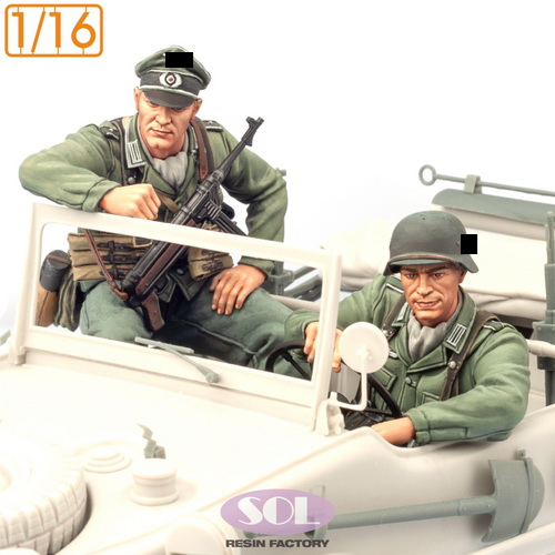 SOLMODEL MM847 German WWII Schwimmwagen - Crew (2 Figures / 3D printed kit)