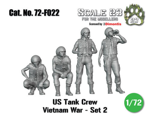 Scale23 72-F022 US Tank Crew Vietnam War Set 2 (3D-Printed)